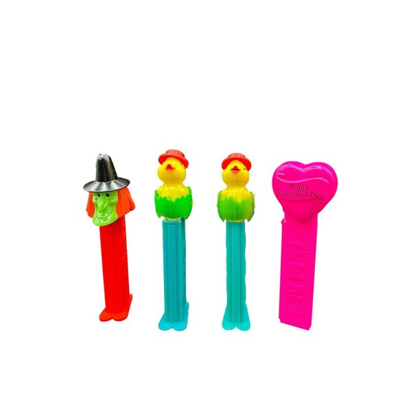 PEZ | Toys | Lot Of 4 Pez Dispensers Chicks Heart Witch Vintage | Poshmark